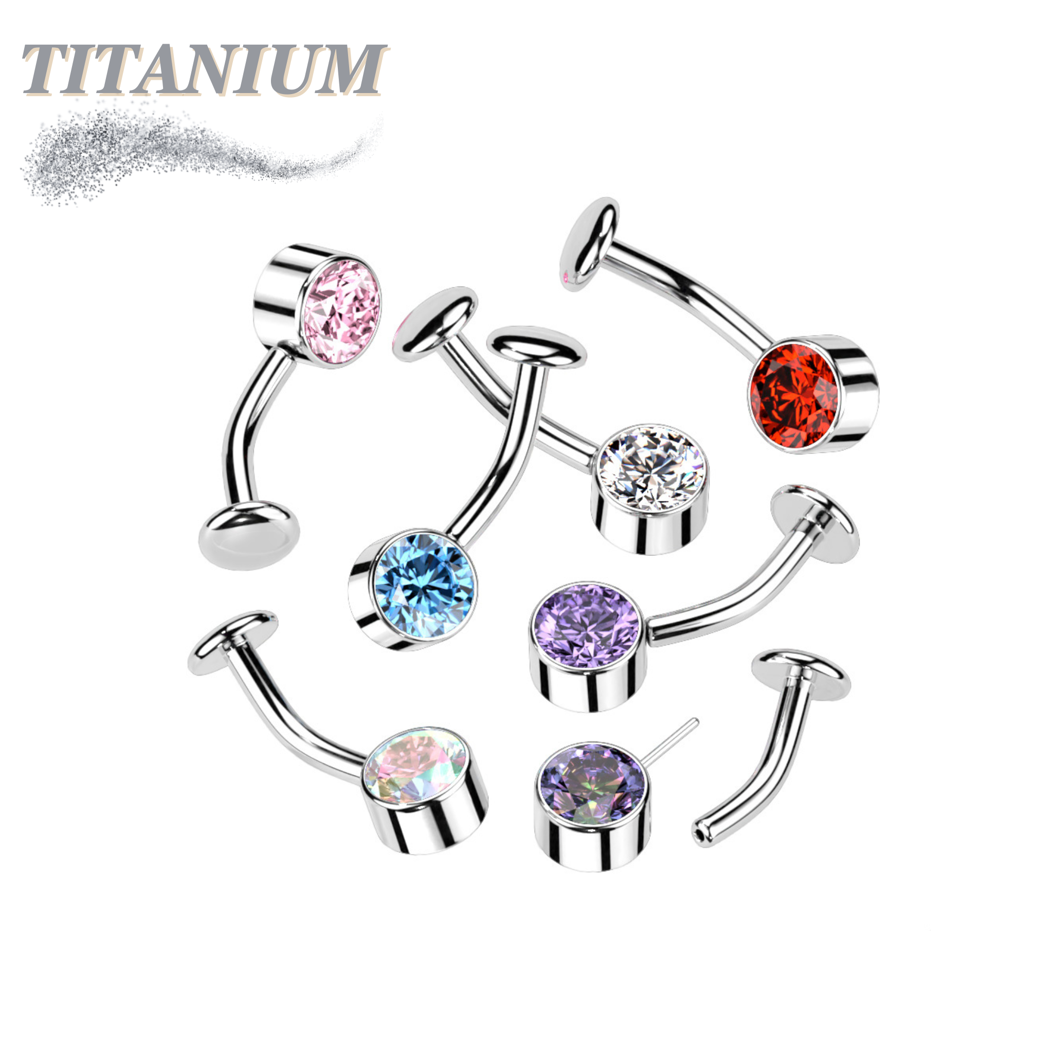 Titanium Threadless Floating Belly Ring with 6mm Front Facing Bezel Se – Pierced Affliction