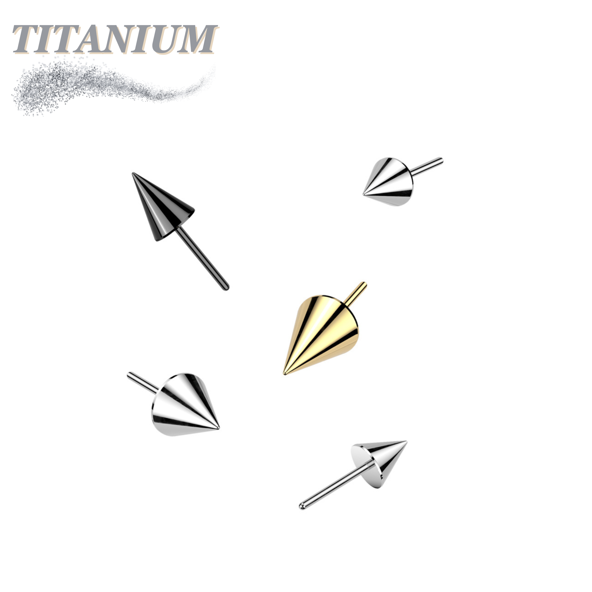 Threadless Titanium Spike Top Only – Pierced Affliction
