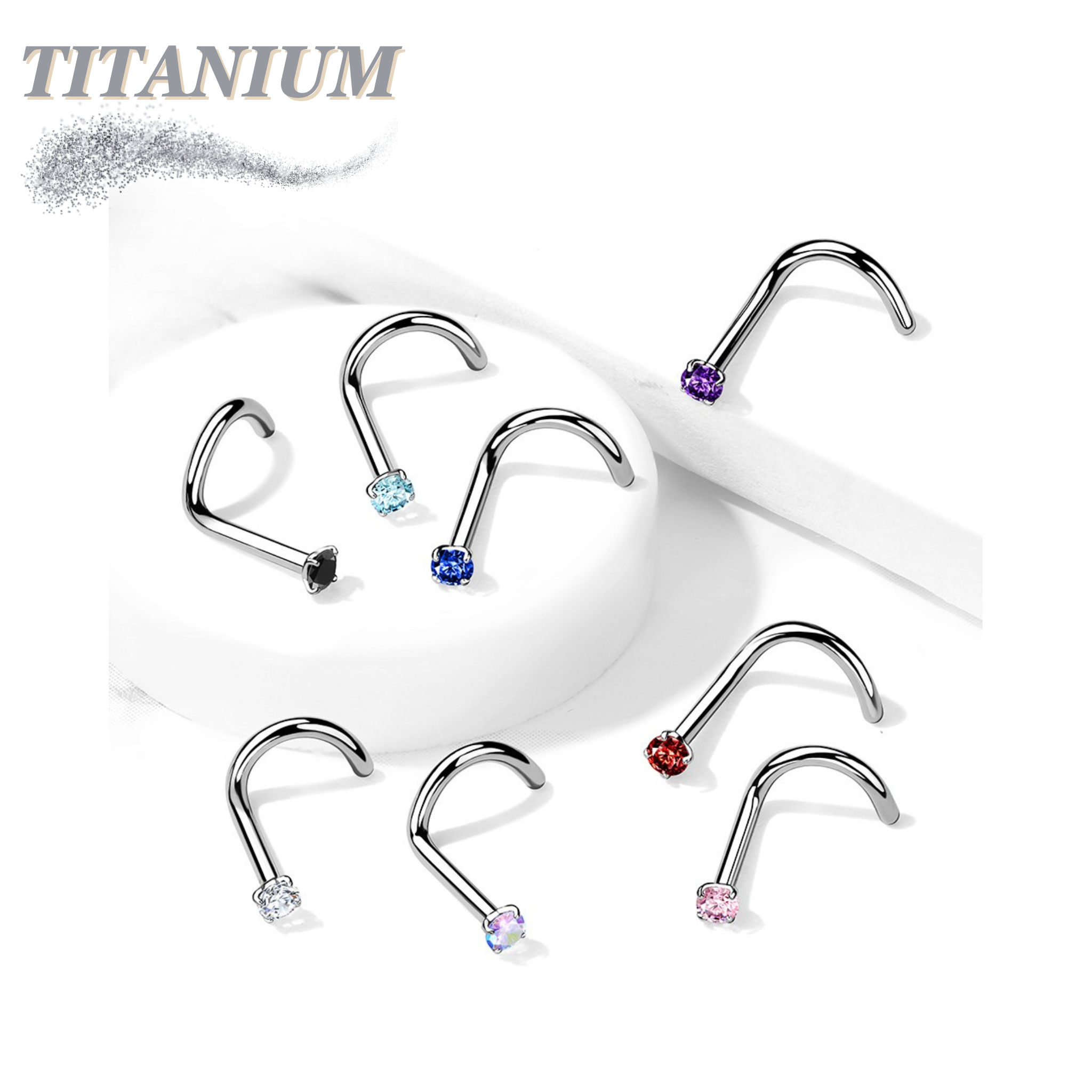 Titanium Nostril Corkscrew Prong Set – Pierced Affliction