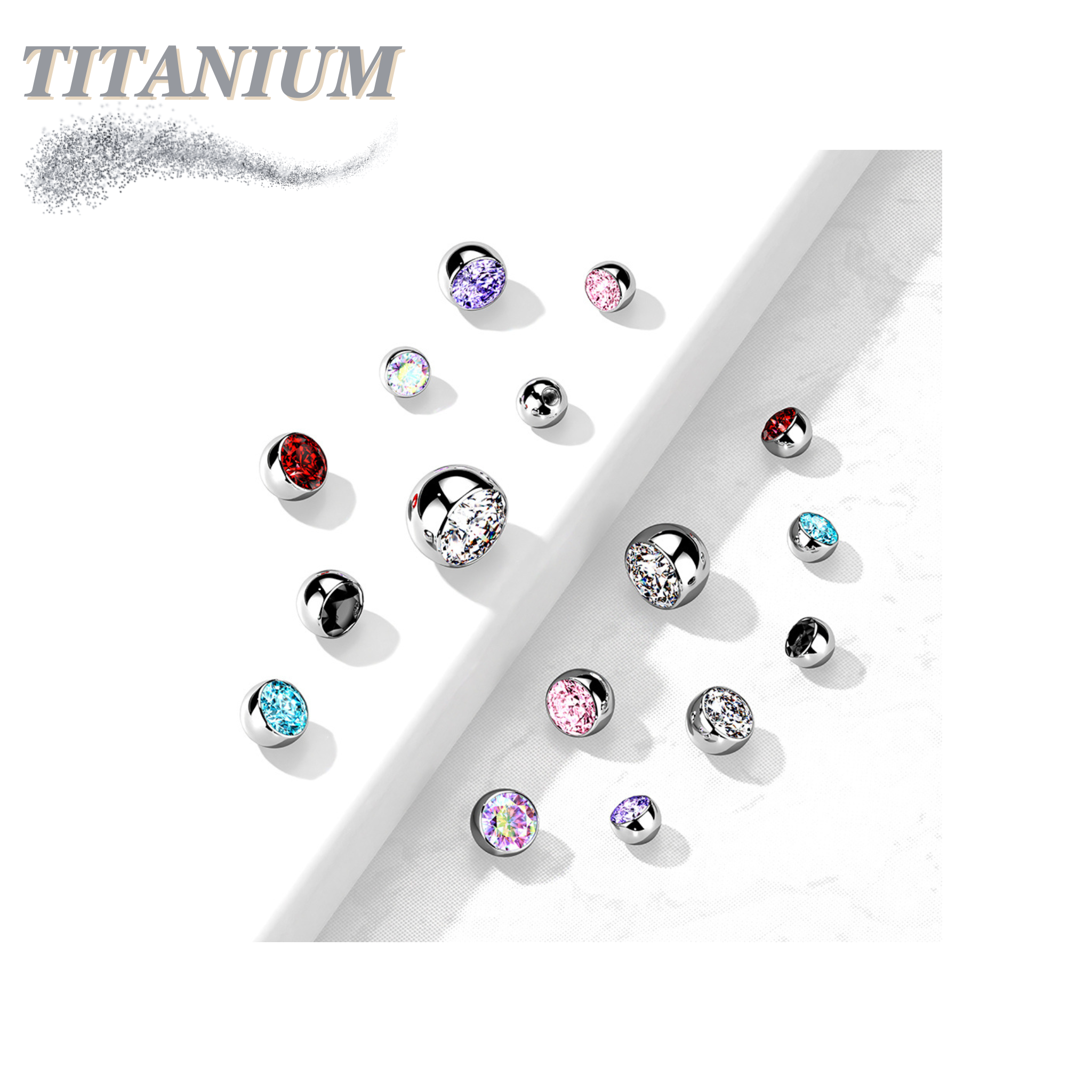 Externally Threaded Press Fit Gem Titanium Ball Ends – Pierced Affliction