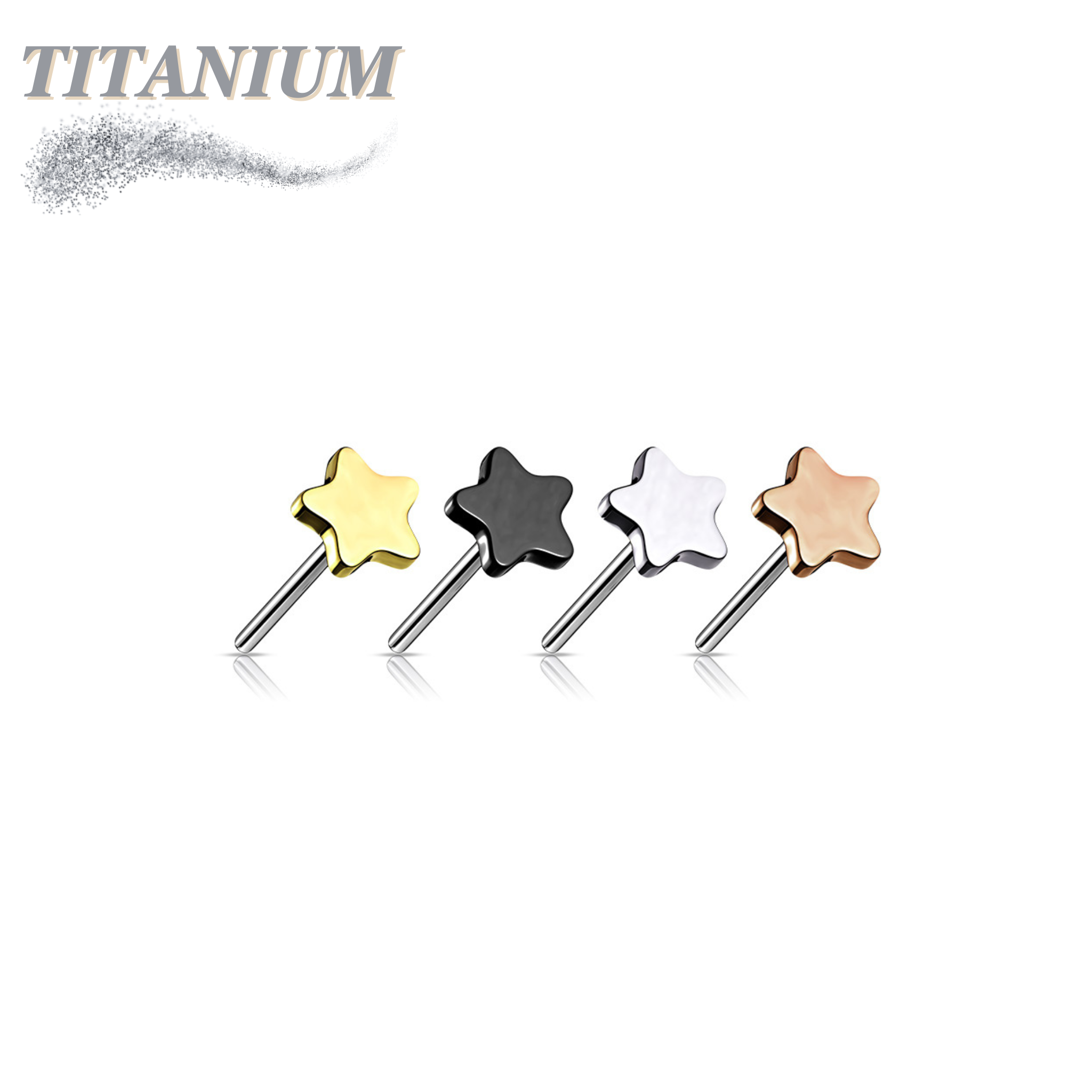 Threadless 4 mm Star Top Only Titanium – Pierced Affliction