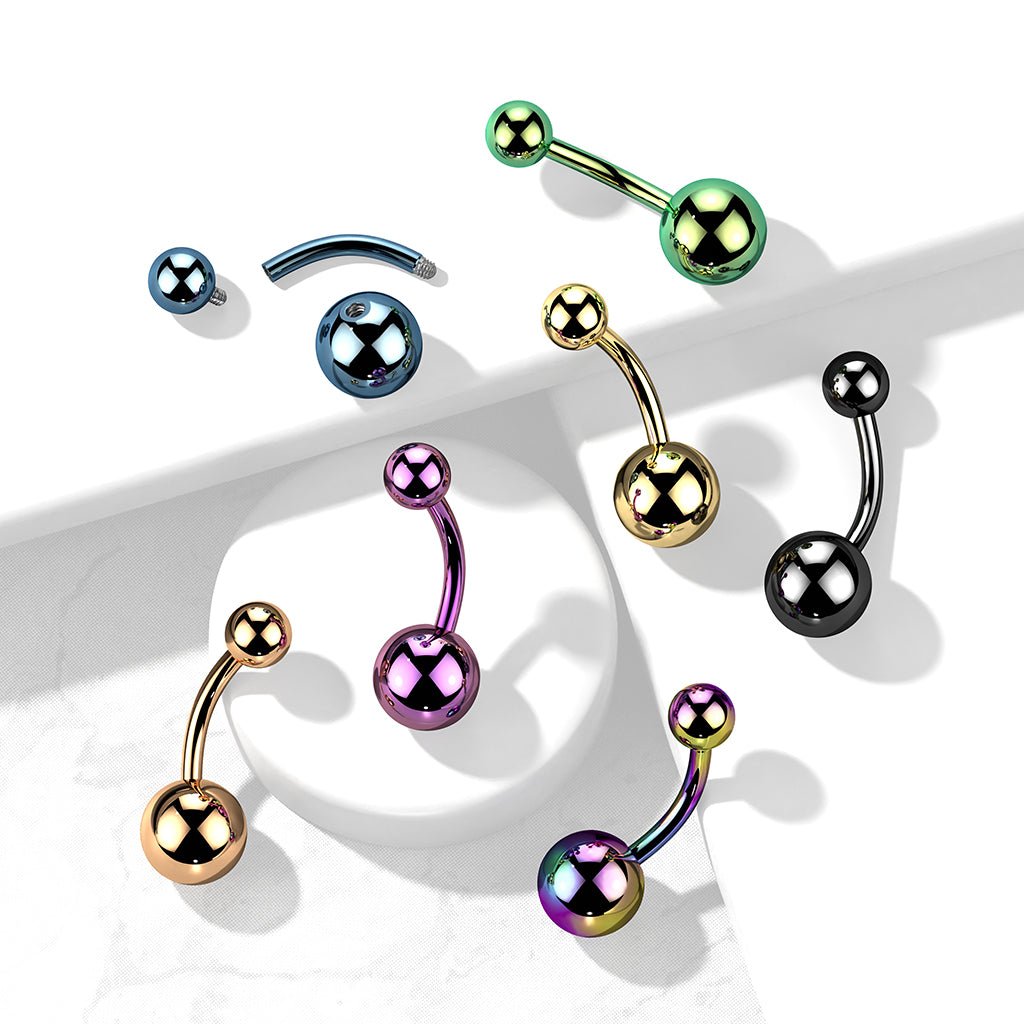 Titanium Solid Colored Internally Threaded Belly Bananas – Pierced Affliction